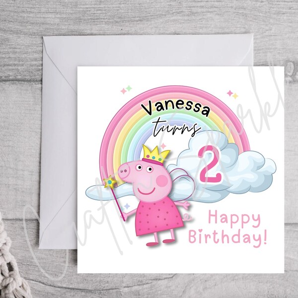 Peppa Pig Card - Etsy