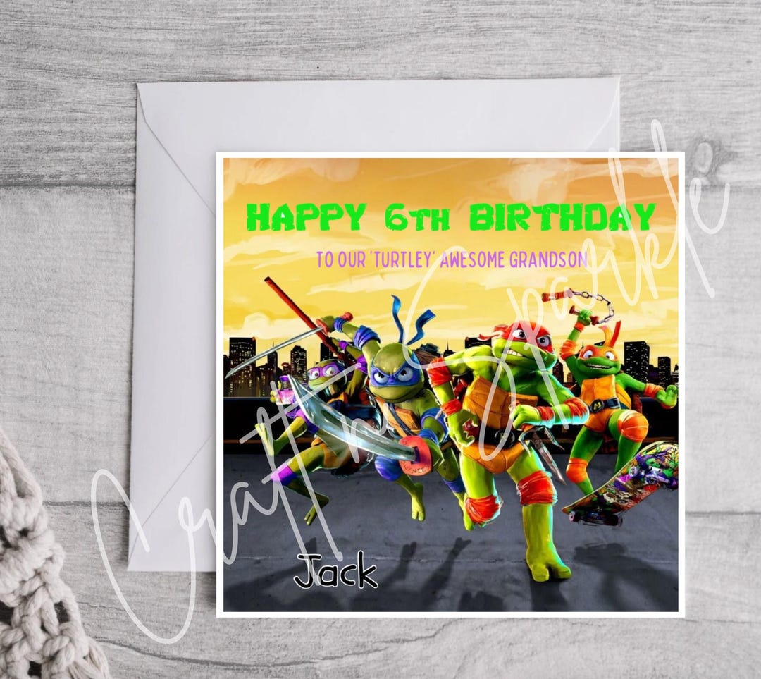 Teenage Mutant Ninja Turtles Personalised Birthday Card Custom TMNT ...
