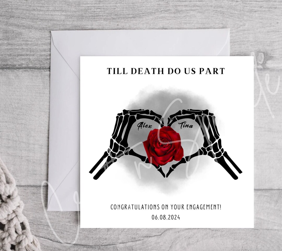 Gothic Engagement Card | Engagement Card | Personalised Engagement Card ...