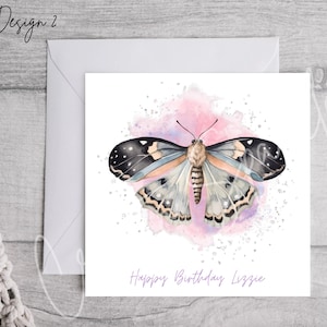 Moth Card Butterfly Card Happy Birthday Card Card for Him Card for Her ...