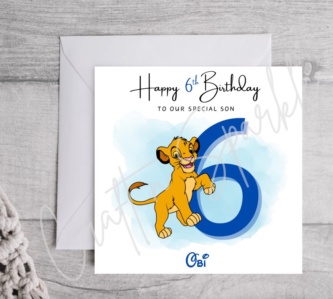 Personalised Simba Birthday Card | Lion King Birthday Card | Disney ...