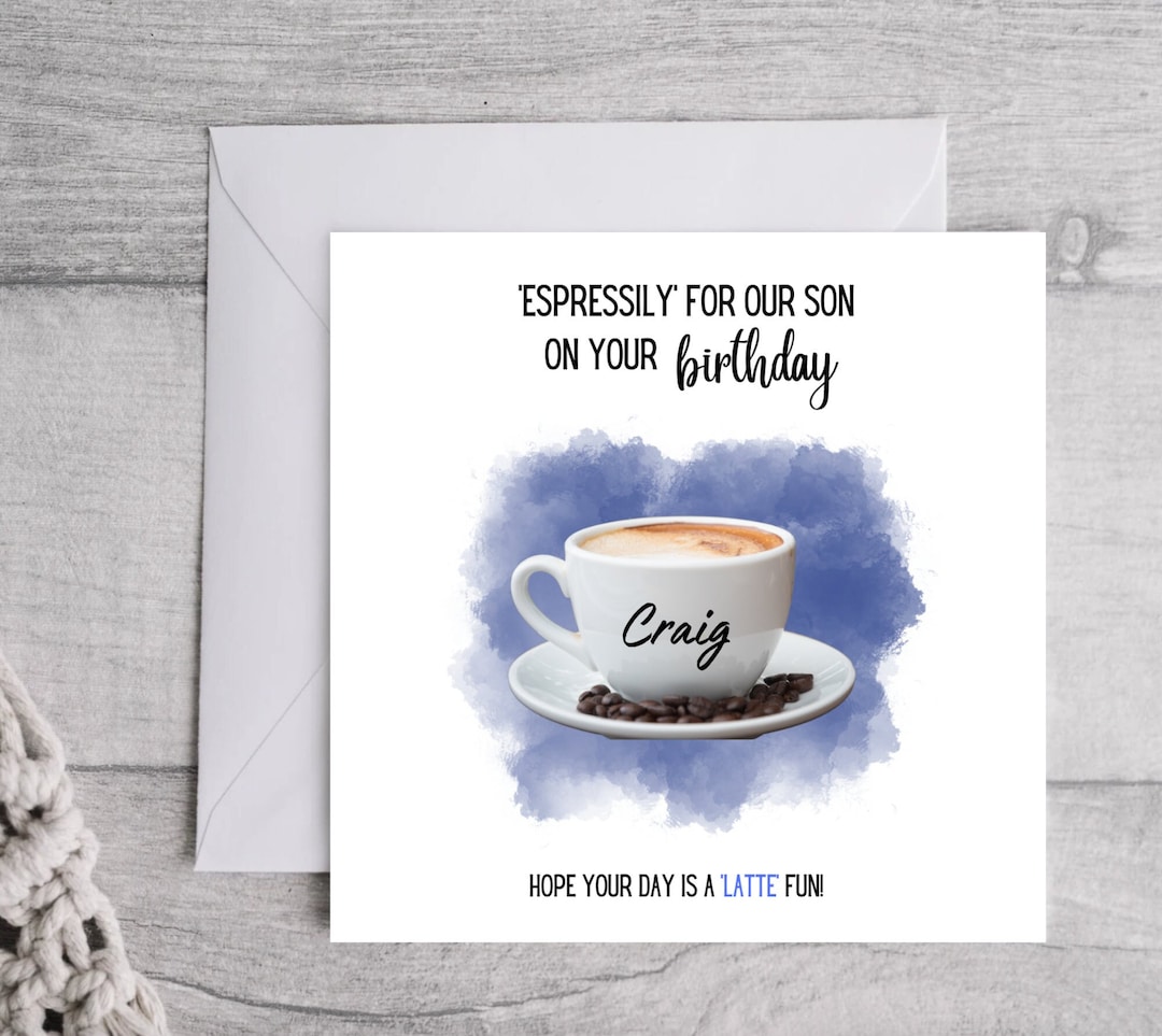Happy Birthday Card Coffee Card Birthday Card Coffee Lover Personalised ...