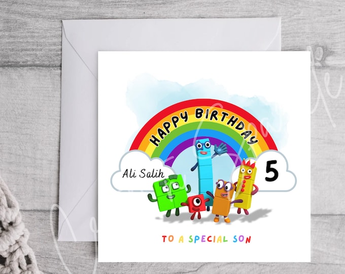 Number 1 to 5 Blocks Happy Birthday Card - Etsy