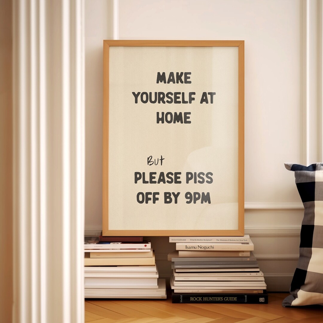 Please Piss off by 9pm Funny Print Entryway Hallway Wall Art Rude Quote ...