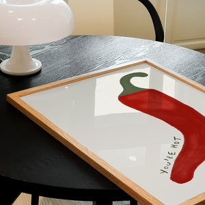Chili Print Kitchen Spice Wall Art Print Trendy Retro You're Hot Print ...