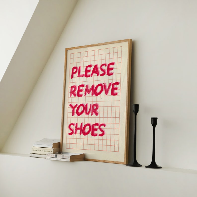 Please Remove Shoes Print No Shoes in House Poster Entrance Sign Trendy ...