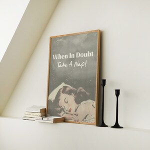 When in Doubt Take a Nap Print Home Office Wall Art Funny Room Decor ...