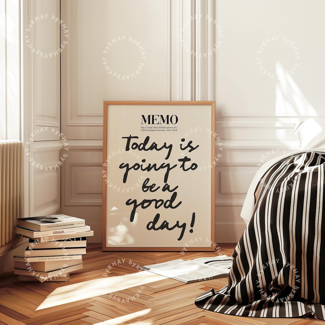 Good Day Memo Print Guest Check Positive Wall Art Trendy Retro Poster ...