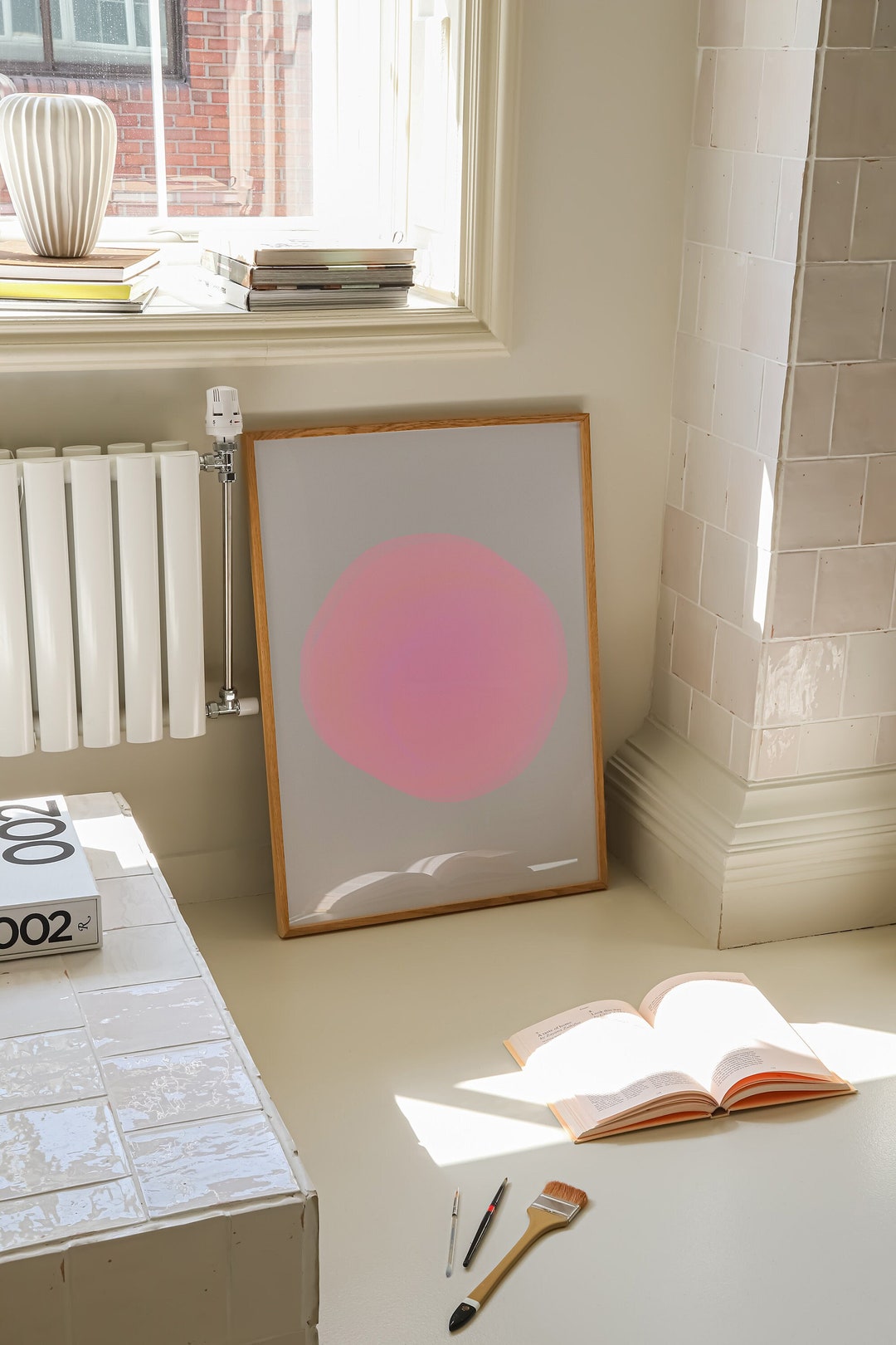 Glowing Wall Art, Neon Art, Aura Print, Y2K Wall Decor, Pink Circle Art ...
