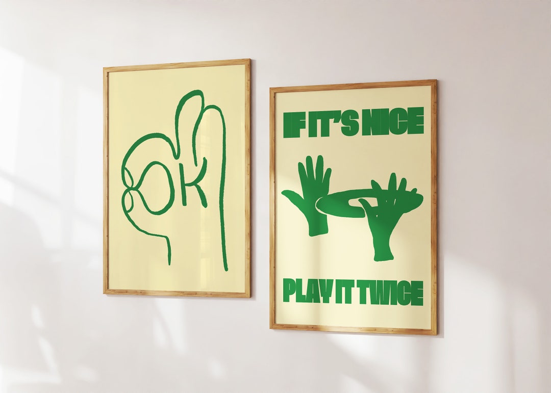 It's Nice Play It Twice OK Print Set Retro Music Poster Groovy Art ...