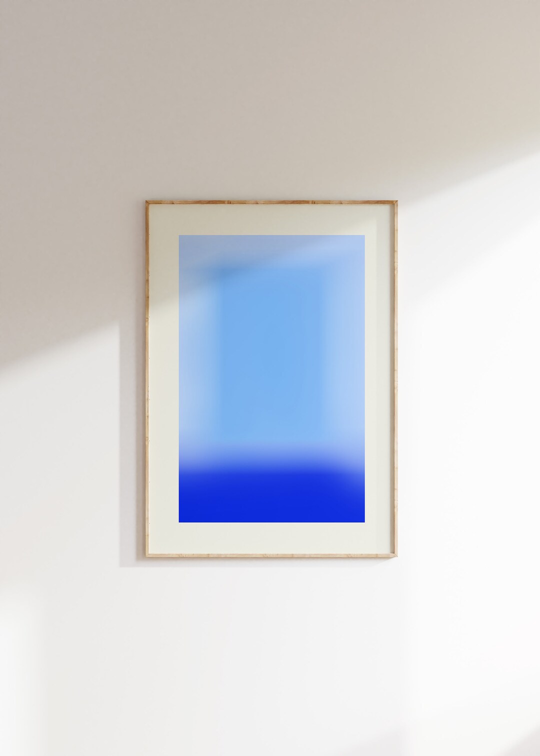 Electric Blue Print Mid Century Modern Abstract Blue Gradient Wall ...