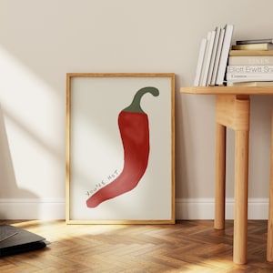 Chili Print Kitchen Spice Wall Art Print Trendy Retro You're Hot Print ...