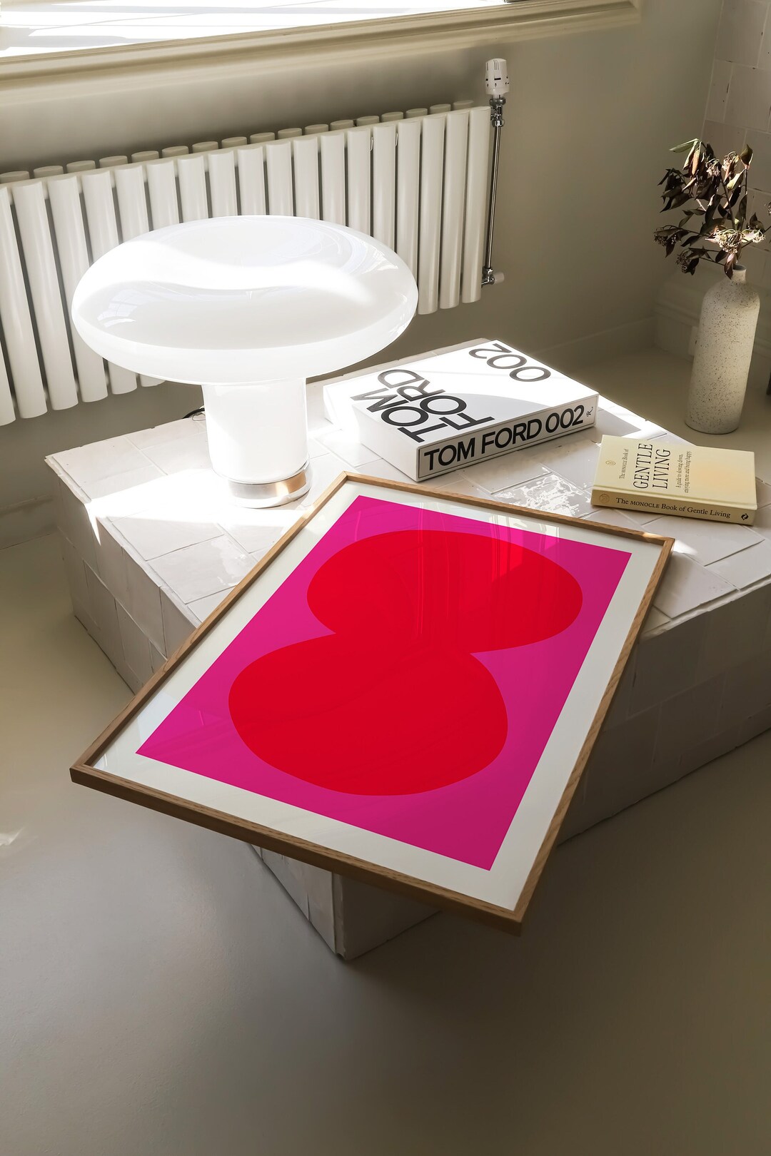 Wall Art Hot Pink and Red Giclée Print Hot Pink Abstract Art Trendy ...