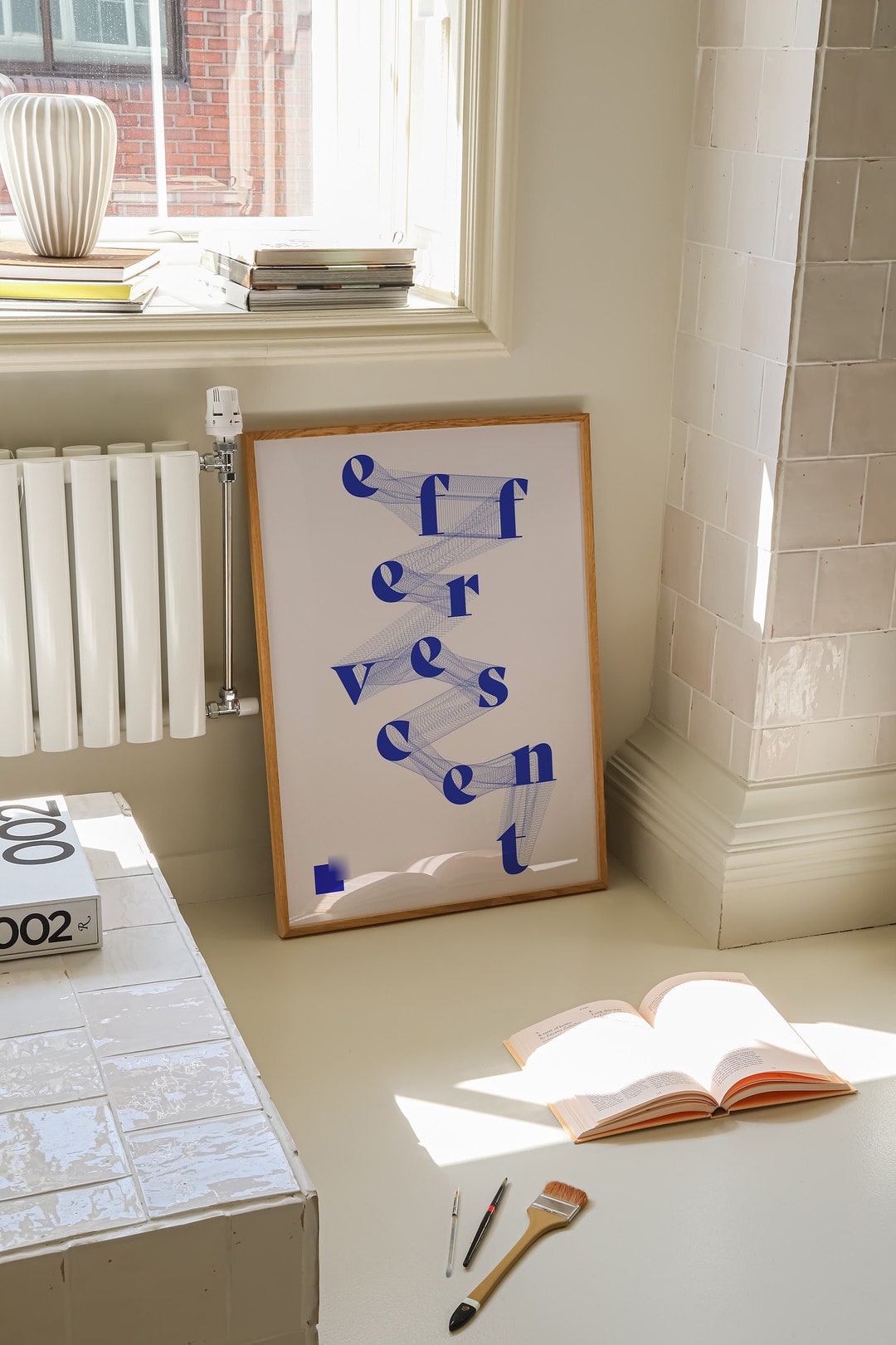 Effervescent Typography Poster Print, Wavy Retro Trendy Aesthetic Print ...