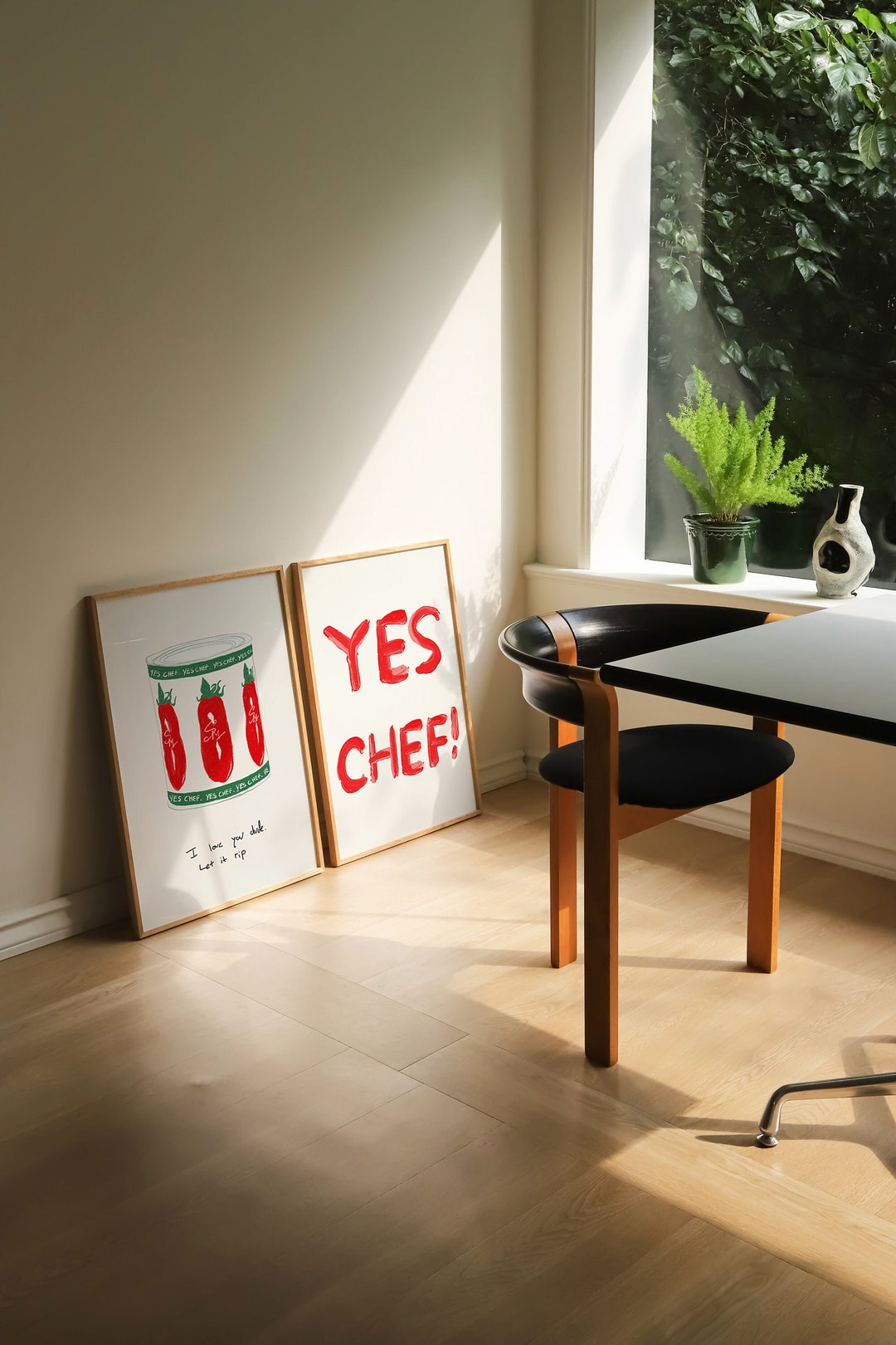 Yes Chef Kitchen Food Print Set of 2 the Bear Quote Poster Trendy Retro ...