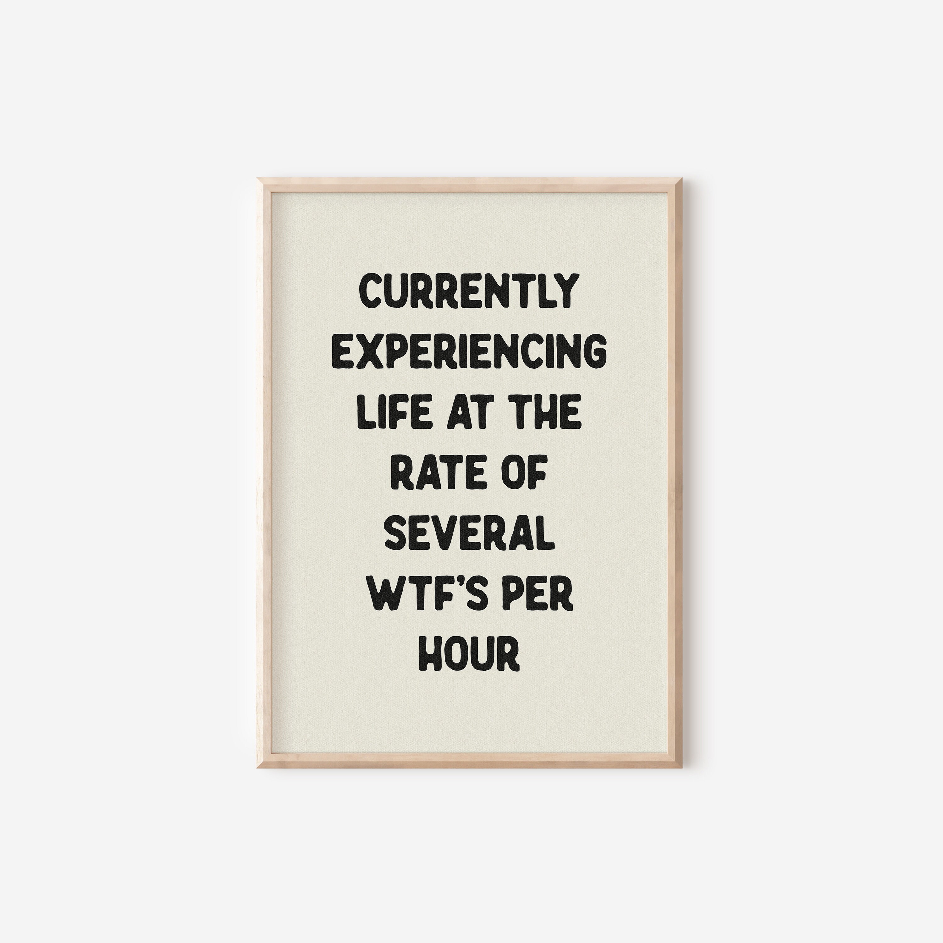 Several Wtf's per Hour Funny Print Home Office Decor Sarcastic Quote ...