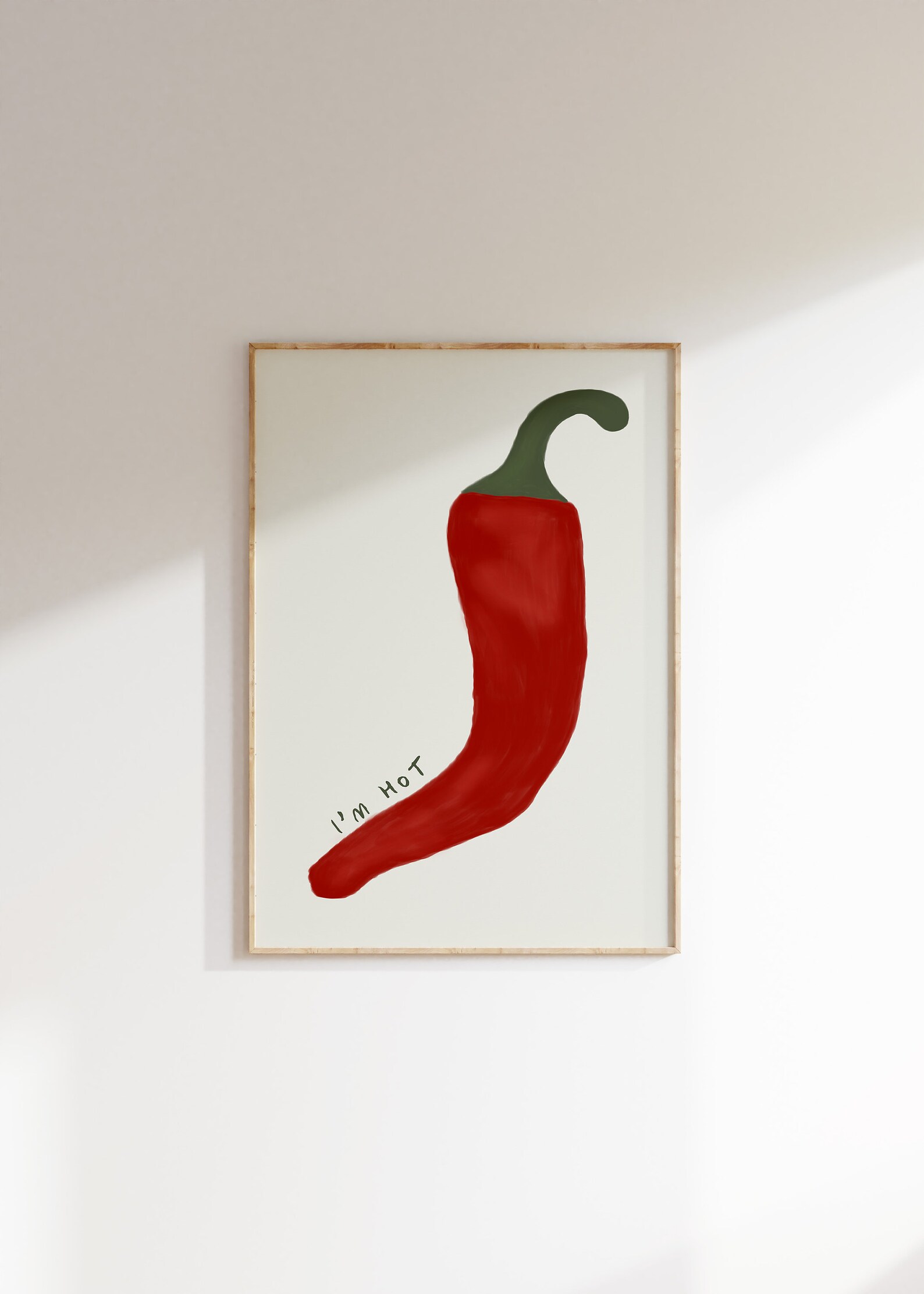 Chilli Print Kitchen I'm Hot Wall Art Print Trendy Retro - Etsy