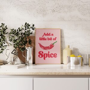 Add a Little Bit of Spice Disco Ball Chilli Print Kitchen Wall Art ...