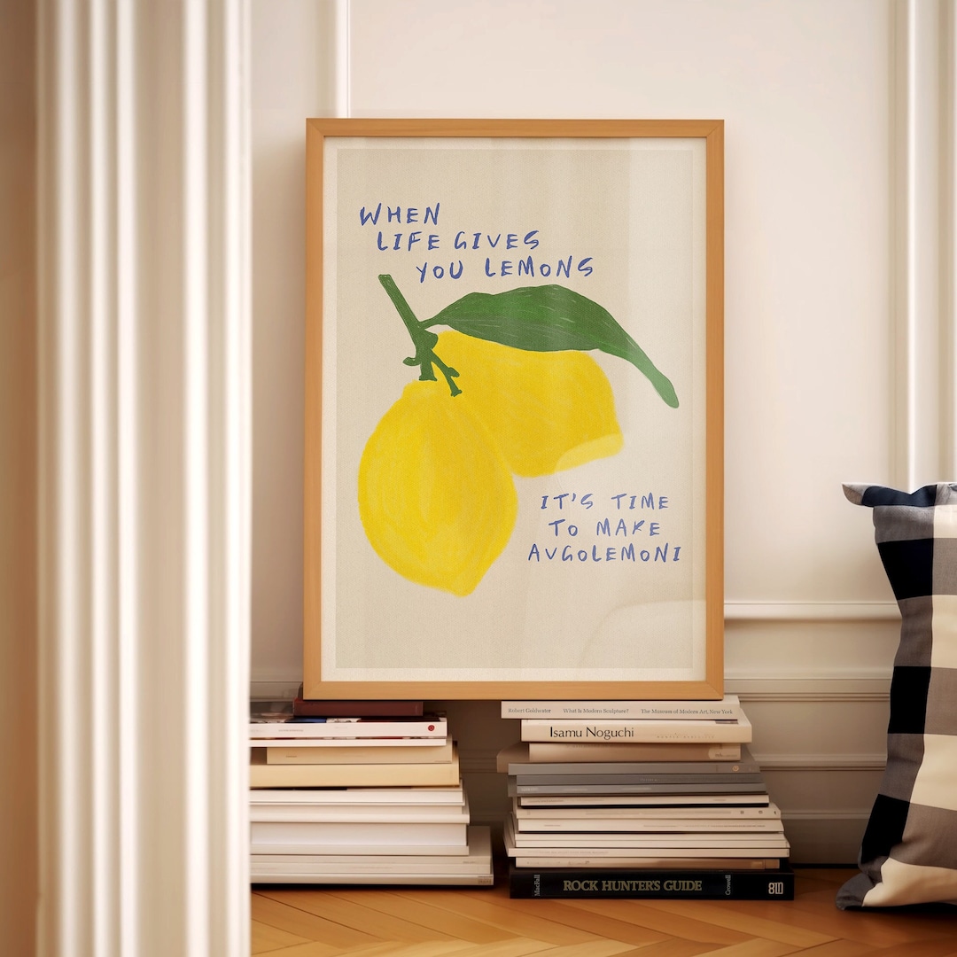 When Life Gives You Lemons Print Avgolemoni Kitchen Food Wall Decor ...