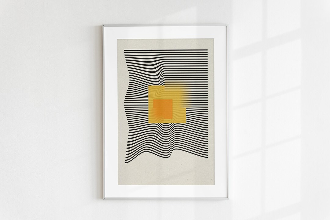 Bauhaus Print Black Line Work Art, Geometric Funky House Decor, Mid ...