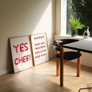 Chef Was Cute Kitchen Print Minimalist Cooking Art Aesthetic Kitchen ...