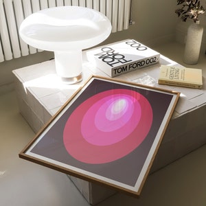 Pink Glowing Wall Art Print, Y2K Wall Decor Trendy Hot Pink Poster Mid ...