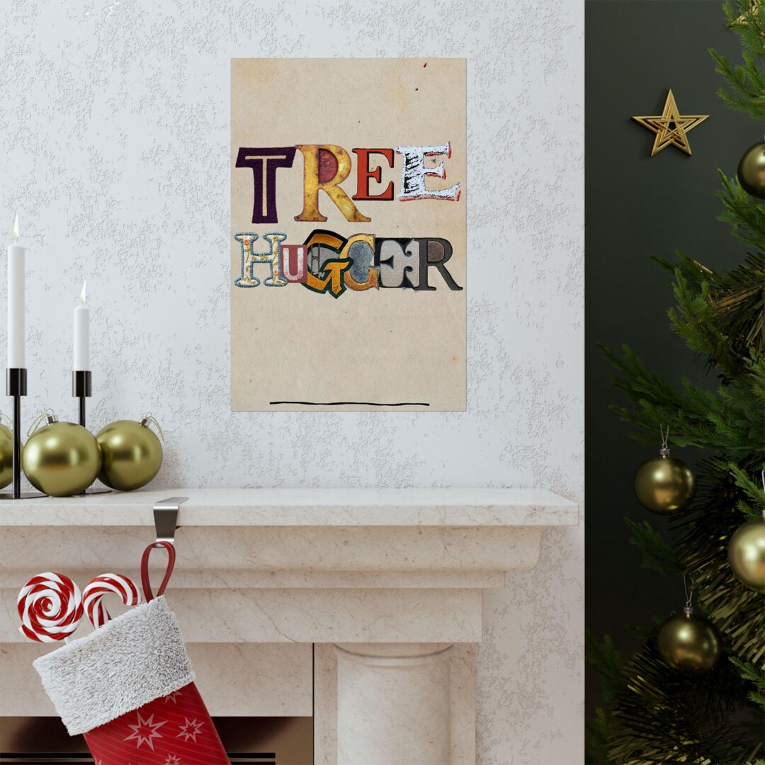 Matte Vertical Poster | 'tree Hugger' Patchwork Design - Etsy