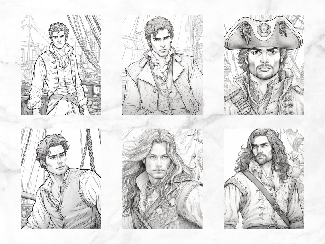 Pirates Coloring Pages; Adults and Kids Coloring Book - Instant ...