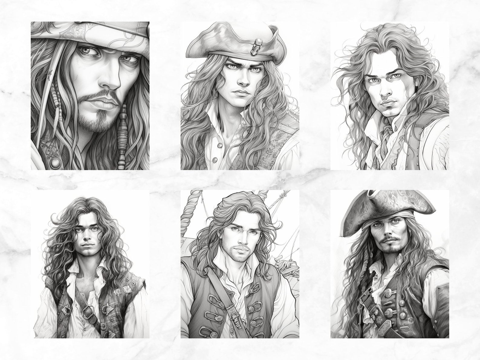 Pirates Coloring Pages; Adults and Kids Coloring Book - Instant ...