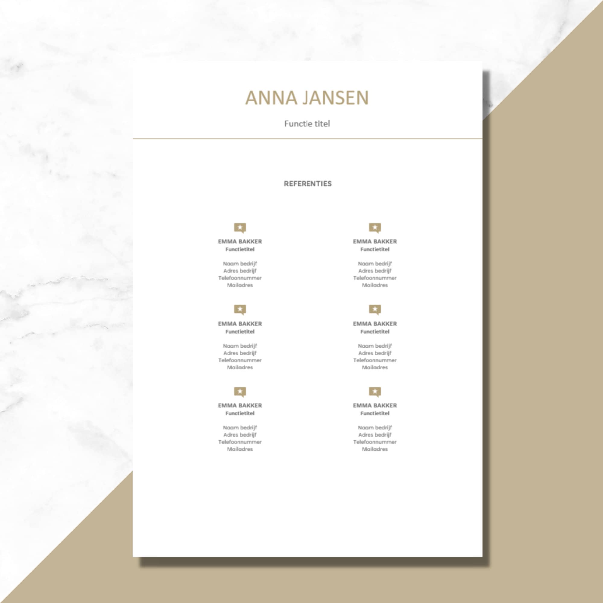 Dutch Resume Template, Dutch Cv Template, Professional, Modern ...