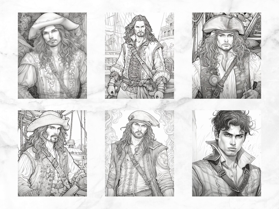 Pirates Coloring Pages Adults and Kids Coloring Book Instant Download ...