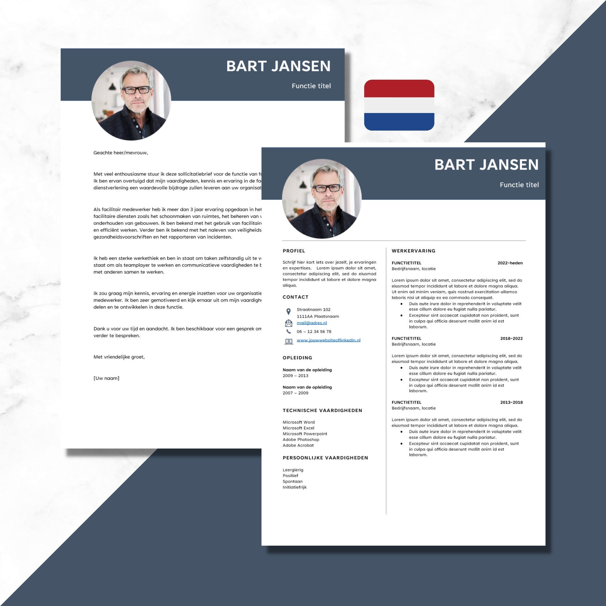 Dutch Resume Template, Dutch Cv Template, Professional, Modern ...