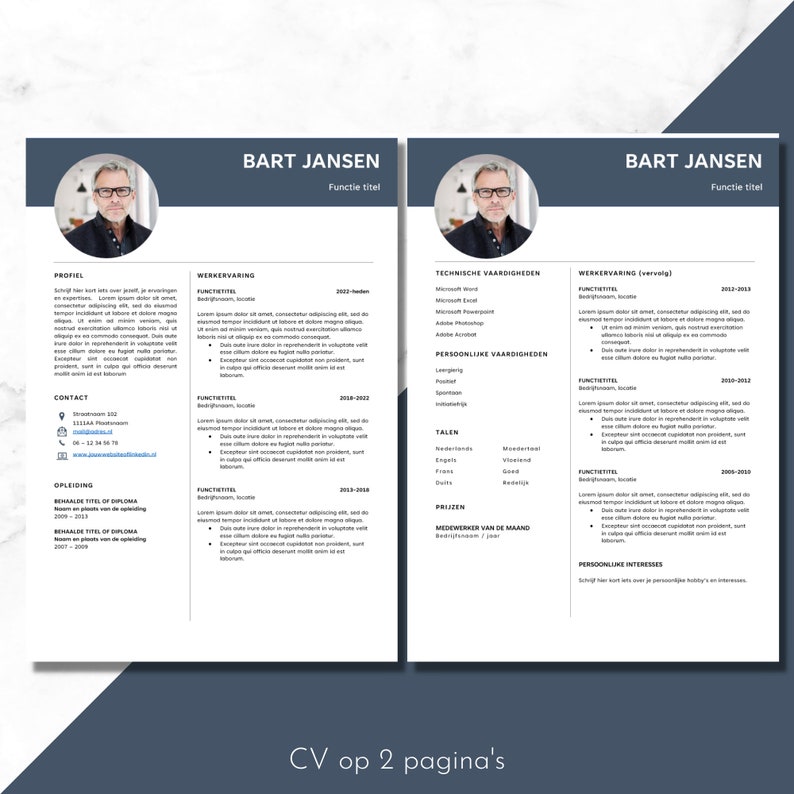Dutch Resume Template, Dutch Cv Template, Professional, Modern ...