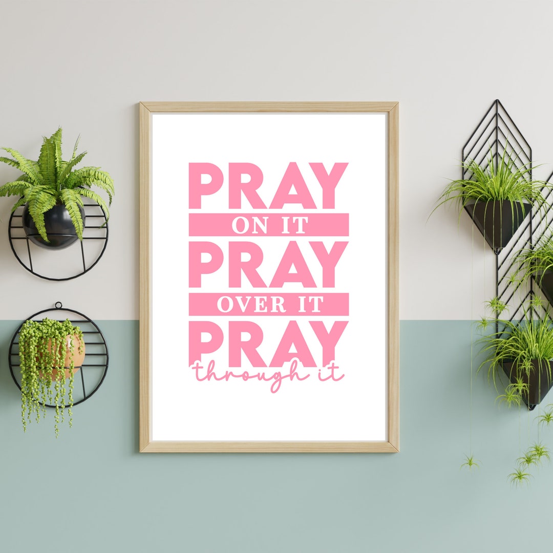 A3 Pray Poster Christian Poster Christian Wall Art Religious Wall Decor ...