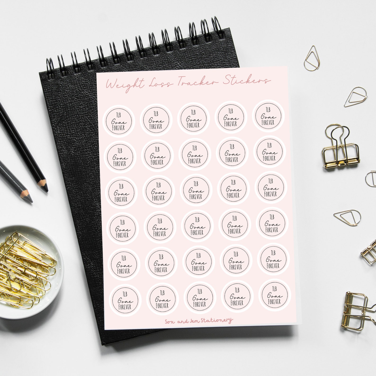 Personalised Weight Loss Tracker A3 1lb Gone Forever Stickers Included ...