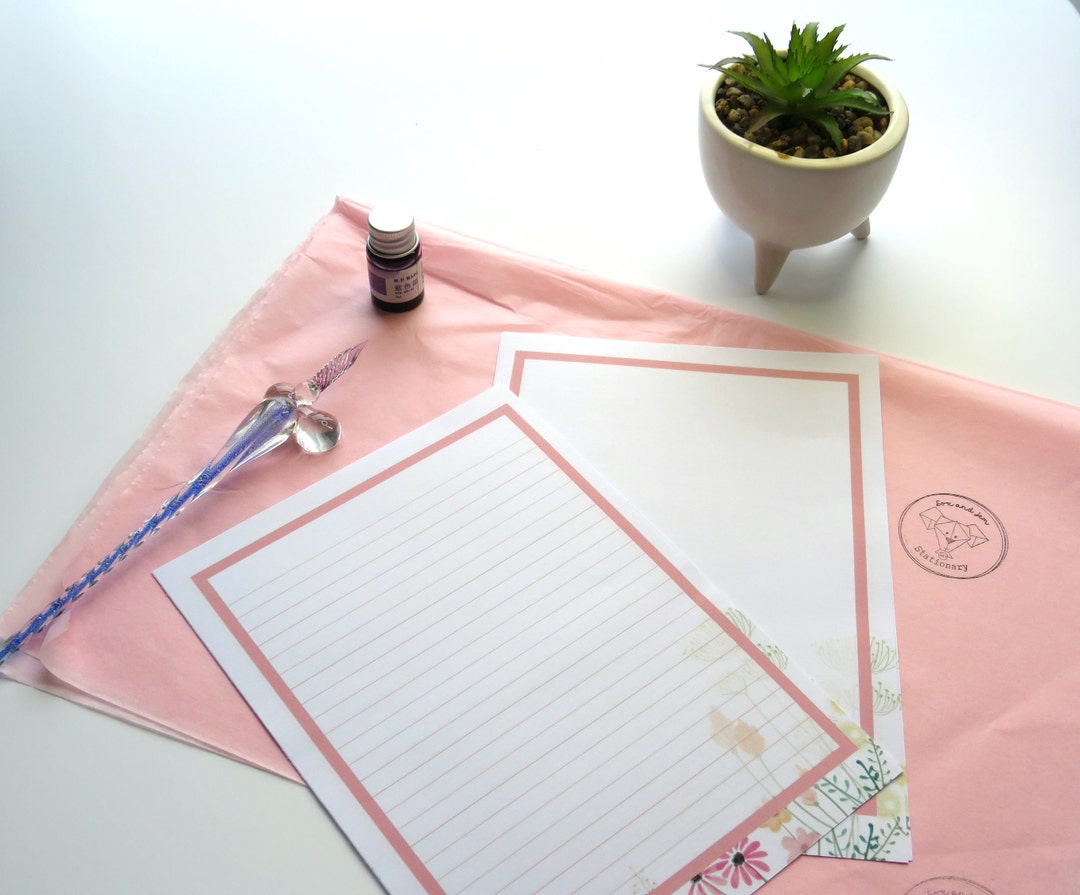 A5 Writing Paper Set Floral Design Letter Writing Set Stationary Set ...