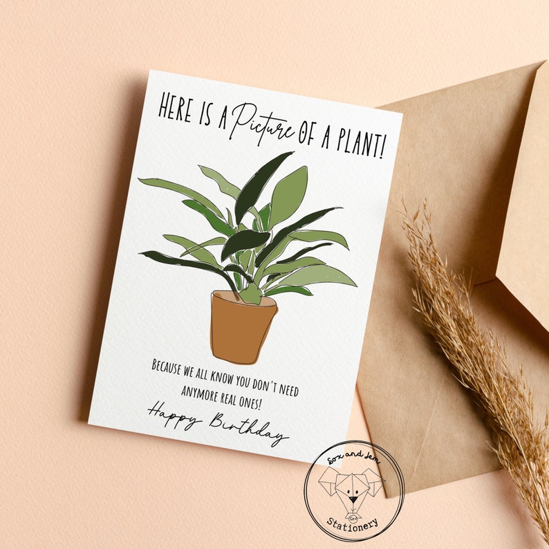 Funny Plant Card | Happy Birthday Card | Illustrated Birthday Card ...