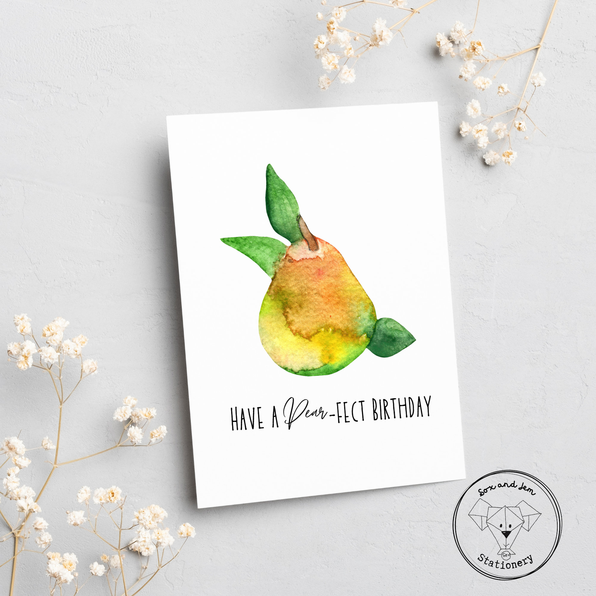 Funny Pear Pun Birthday Card: Blank Inside - Etsy