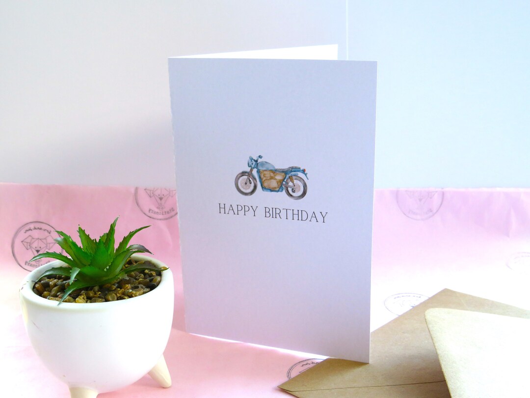 Happy Birthday Greetings Card | Birthday Card Motorcycle | Birthday ...