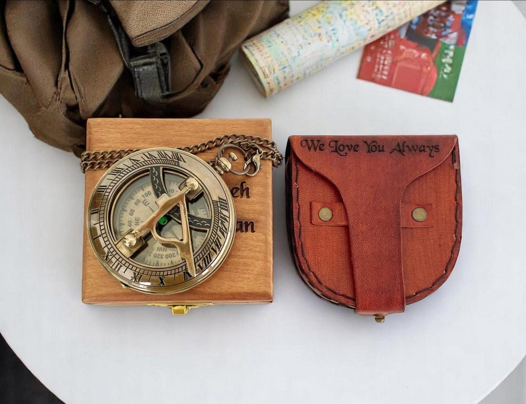 Personalized Iconic Sundial Compass, Christmas Gift, Anniversary Gift ...
