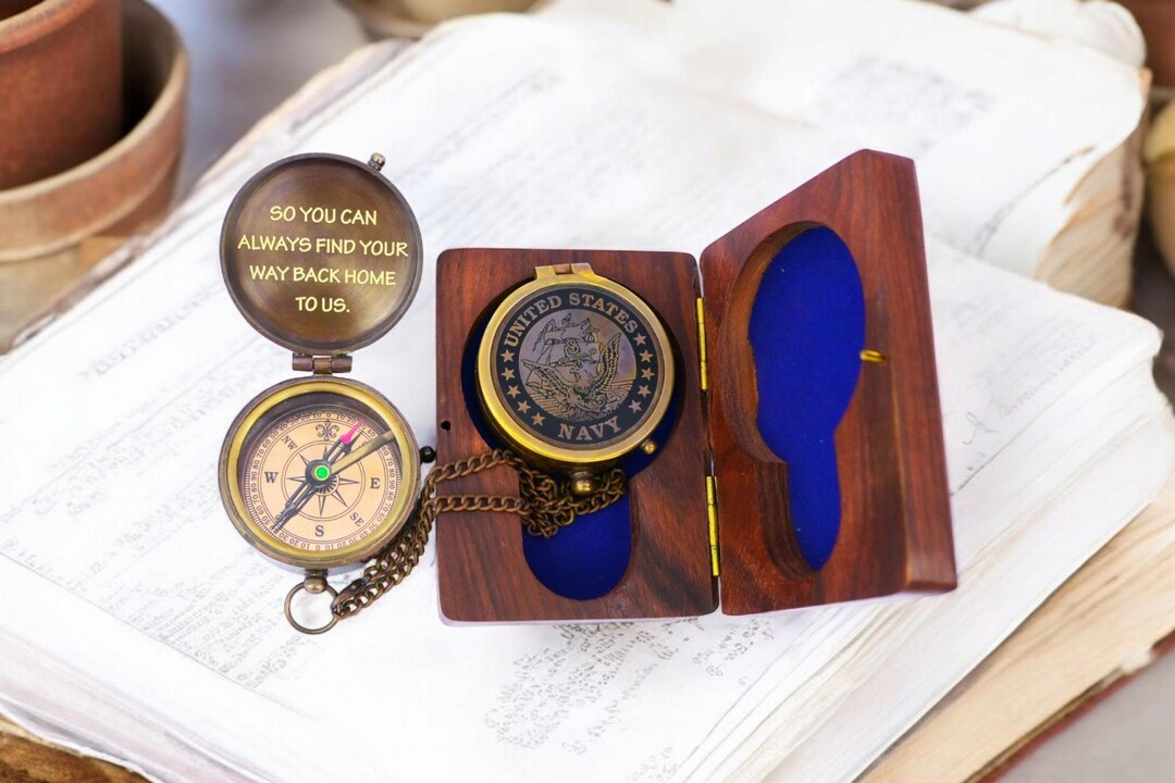 Personalized Navy Gift Compass United States Navy Gift for Son ...