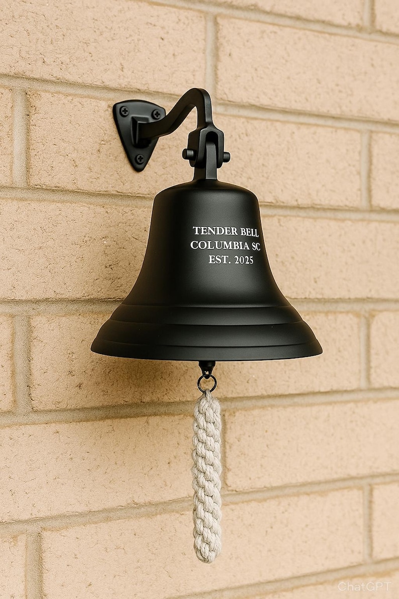 Personalized Black Bell for Home Decor - Engraved Christmas Gift for ...