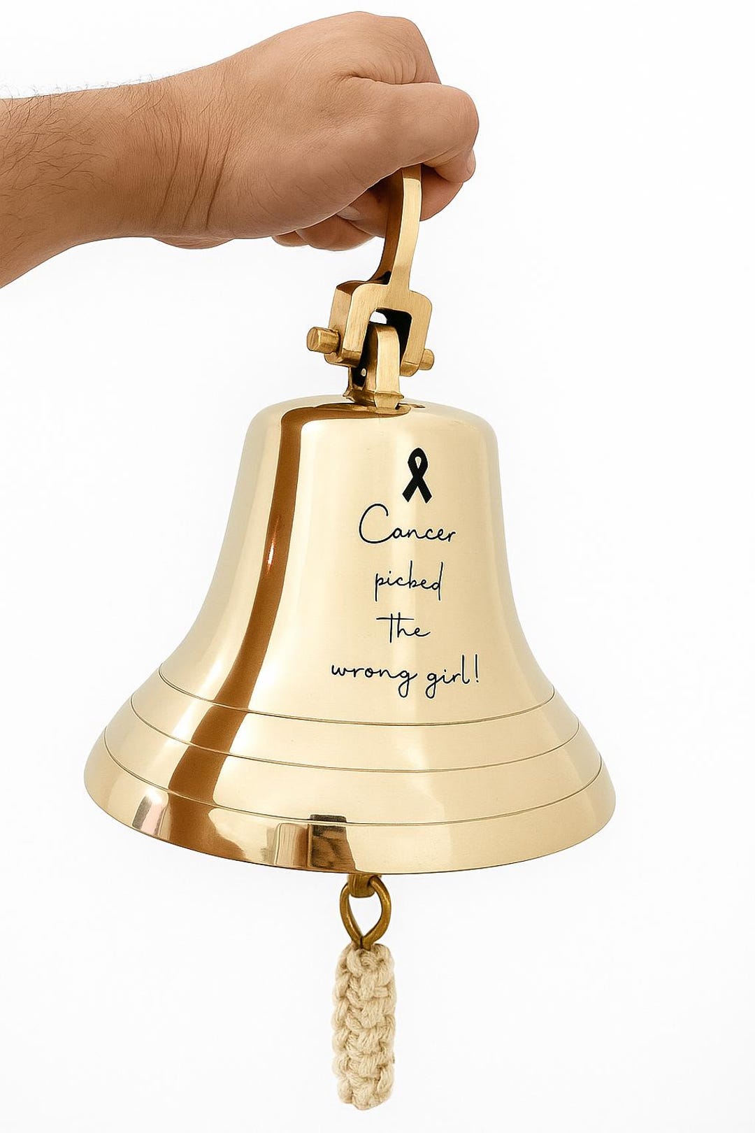 Personalized Brass Bell | Conqueror of Cancer | Cancer Survivor Gift ...