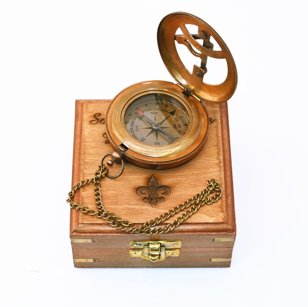 Personalized Sundial Compass, Custom Working Compass, Engraved ...