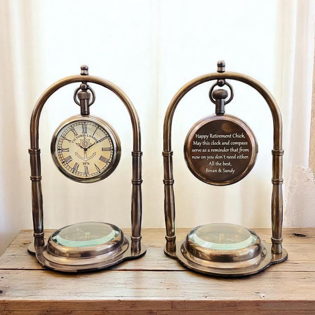 Personalized Desk Clock for Men, Custom Retirement Gift Husband ...