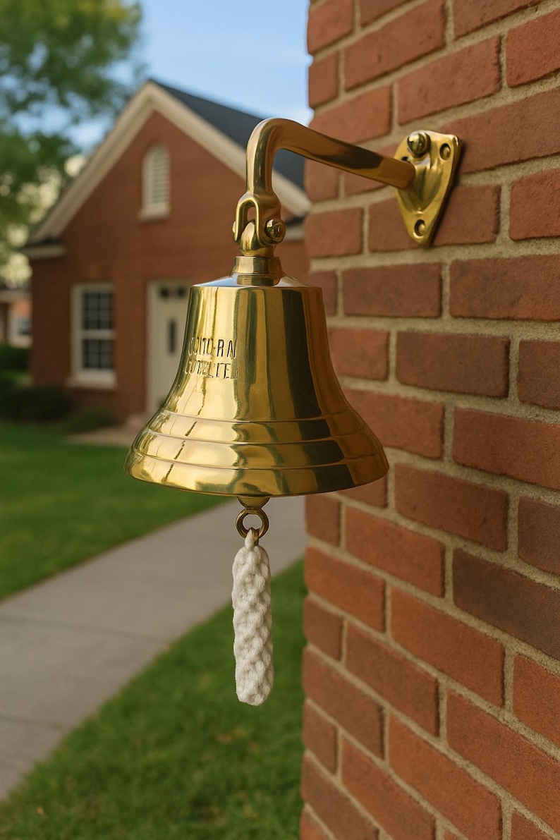 Personalized Engraved Brass Bell - Custom Antique Bell for - Engraved ...