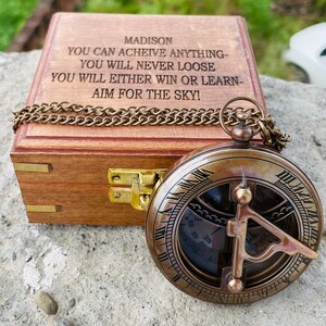 Personalized Sundial Compass, Working Compass, Christmas Gift ...