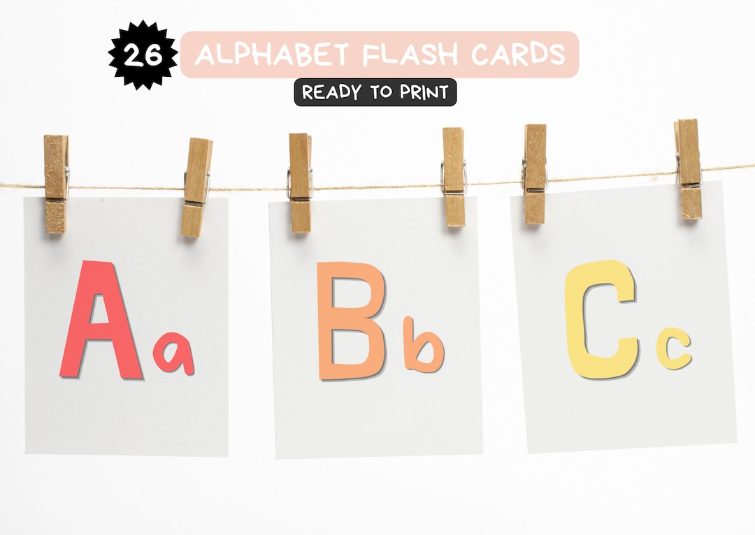 ABC Flash Cards Alphabet Flashcards Learn Abcs Educational - Etsy