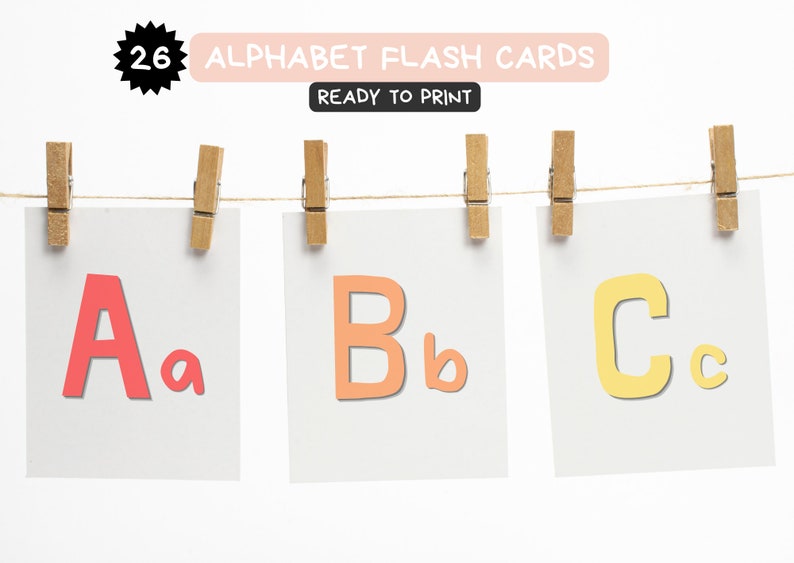 ABC Flash Cards Alphabet Flashcards Learn Abcs Educational - Etsy