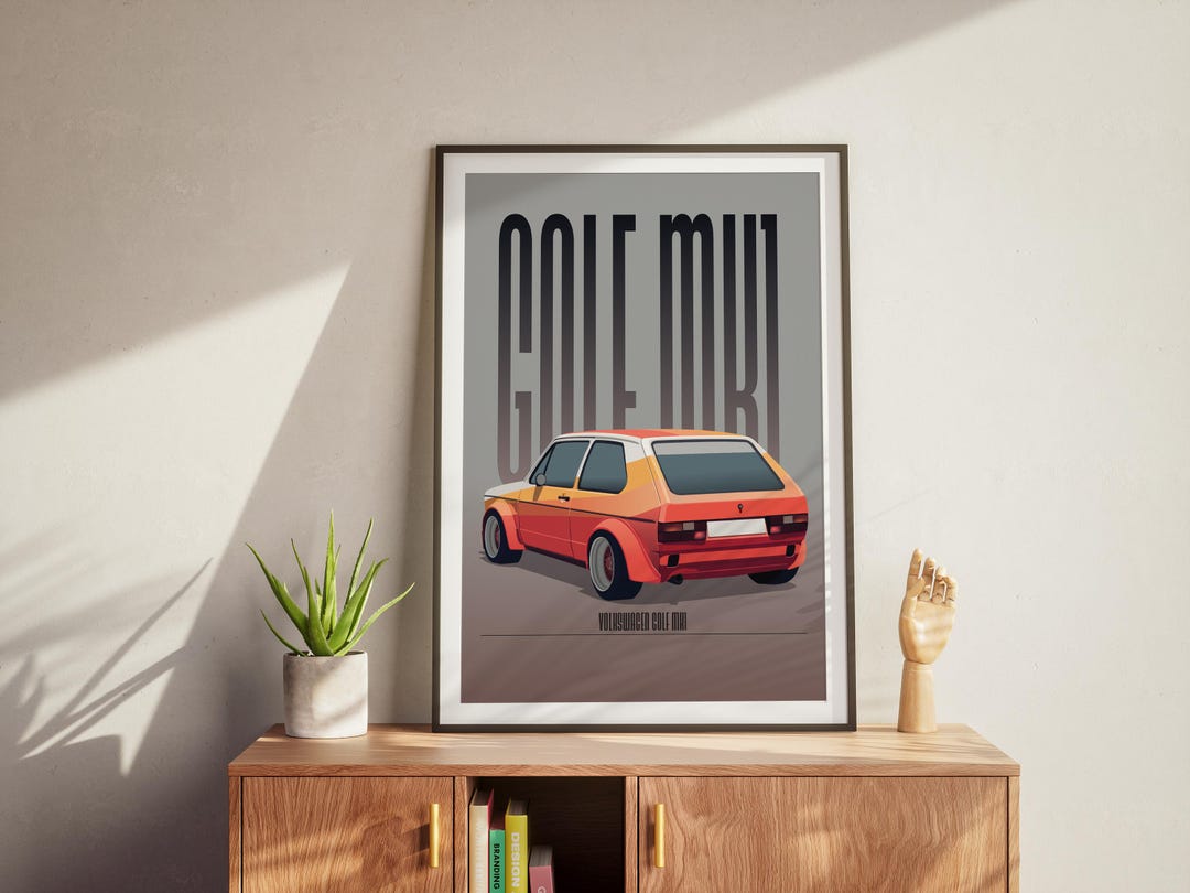 DIGITAL Volkswagen Golf MK1 Poster | Retro Car Art Print | JDM Euro ...